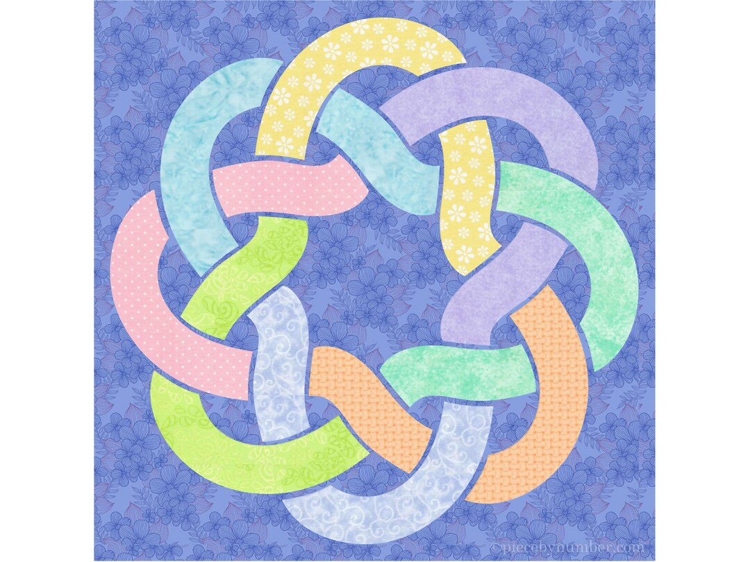 Crown of Venice Applique Quilt Pattern PDF, 7-1/2 & 15 Inch Sizes, Celtic Knot Interwoven ...