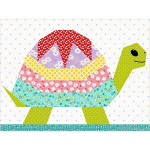 Turtle Paper Pieced Quilt Block Pattern PDF Download, 9 X 12 Inch ...