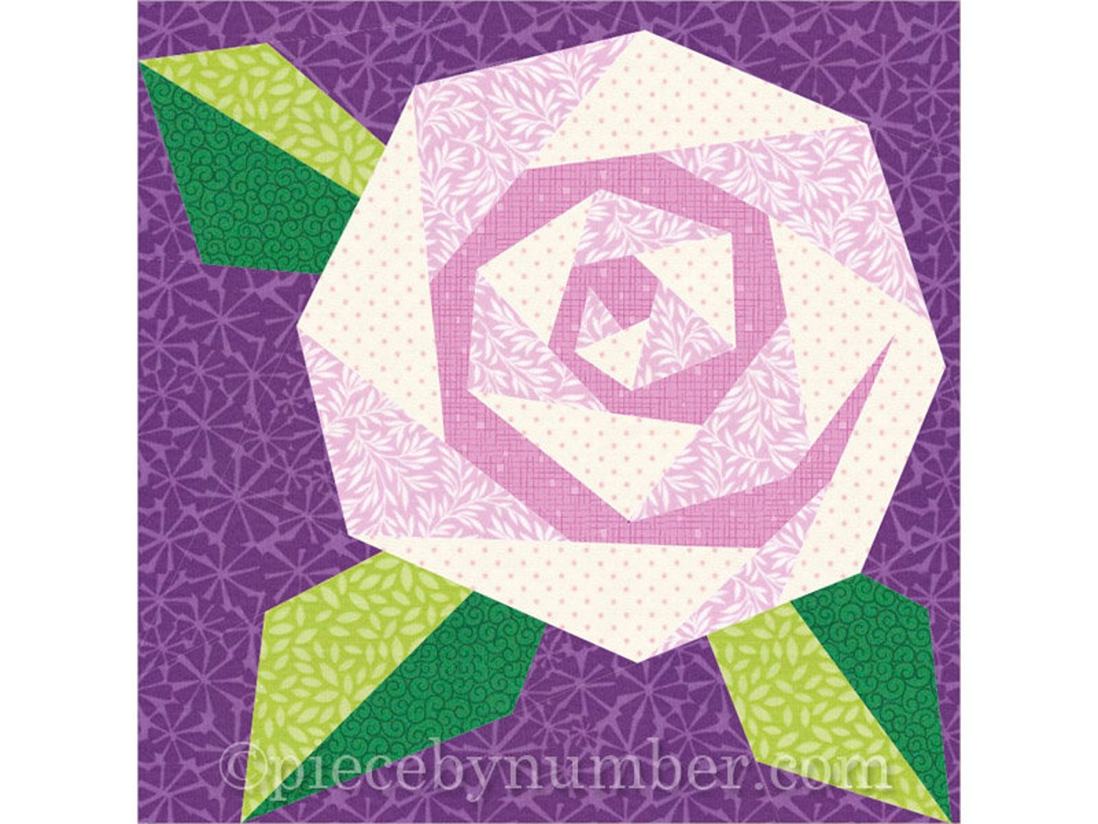 Rosie's Rose Paper Piecing Quilt Block Pattern PDF - Etsy