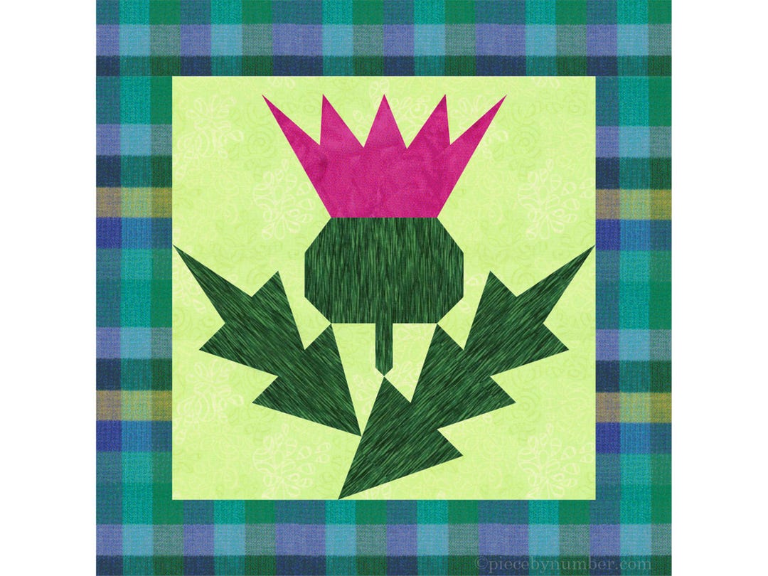 Thistle Paper Piece Quilt Block Pattern PDF Download, 6 & 12 Inch ...