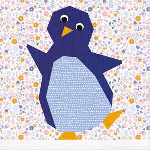 Penguin Paper Pieced Quilt Block Pattern PDF Download, 12 Inch ...