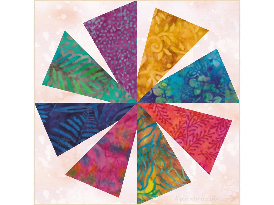 Swirligig Paper Pieced Quilt Block Pattern PDF Download, 6 Inch & 12 ...