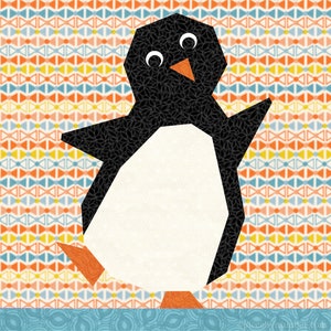Penguin Paper Pieced Quilt Block Pattern PDF Download, 12 Inch ...