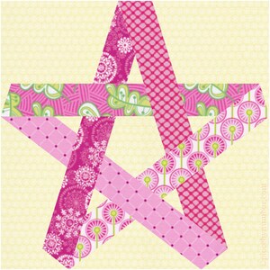 Pentagram Star Paper Piece Quilt Block Pattern PDF, 12 Inch, Foundation ...