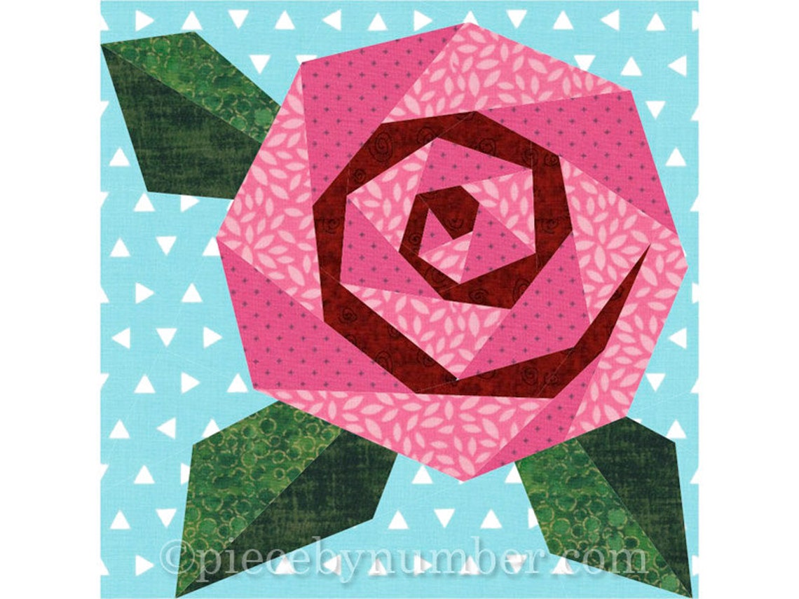 Rosie's Rose Paper Piecing Quilt Block Pattern PDF - Etsy Australia
