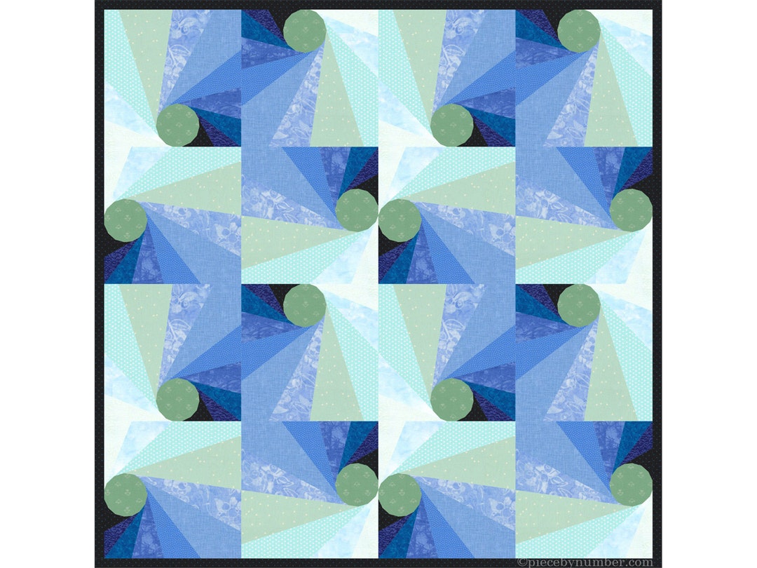 Tequila Sunrise Paper Pieced Quilt Block Pattern, PDF Download, 6 and ...