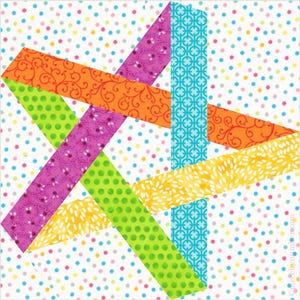 Pentagram Star Paper Piece Quilt Block Pattern PDF, 12 Inch, Foundation ...