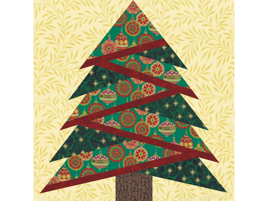 Pine Tree Quilt Block Pattern for Paper Piecing, PDF Download, 6 & 12 ...