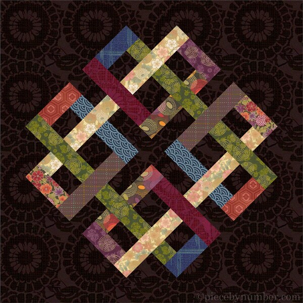 Japanese Torii Gate Paper Pieced Quilt Block Pattern Downloadable PDF ...