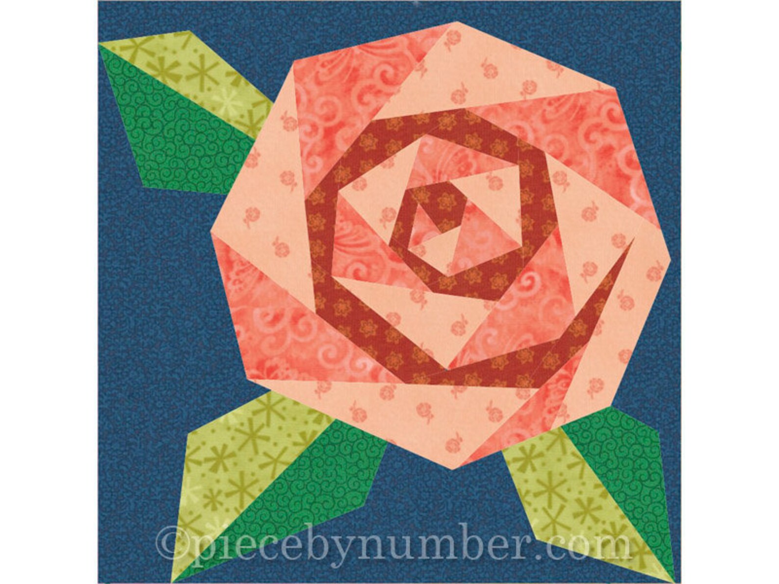 Rosie's Rose Paper Piecing Quilt Block Pattern PDF | Etsy UK