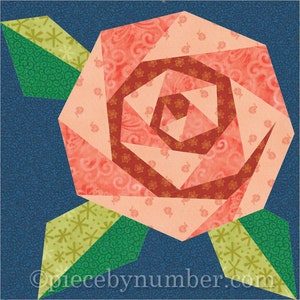 Rosie's Rose Paper Piecing Quilt Block Pattern PDF - Etsy Australia