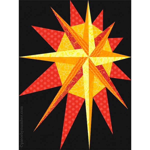 Mariner's Compass Paper Piecing Quilt Pattern - Etsy