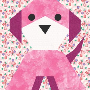 Puppy Dog Paper Pieced Quilt Block Pattern, PDF Download, 6 & 12 Inch ...