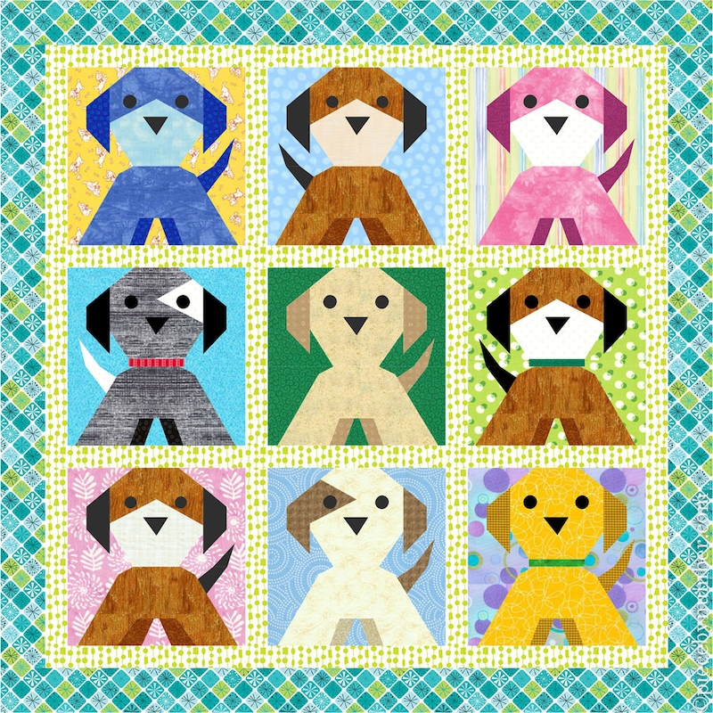 Dog Quilt Block Pattern - Etsy