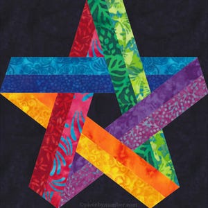 Pentagram Star Paper Piece Quilt Block Pattern PDF, 12 Inch, Foundation ...