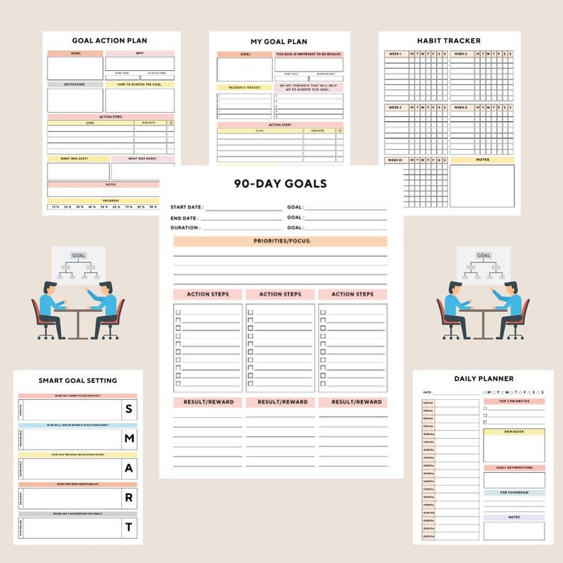 Ultimate Goal Planner Bundle | Printable Goal Setting and Progress ...