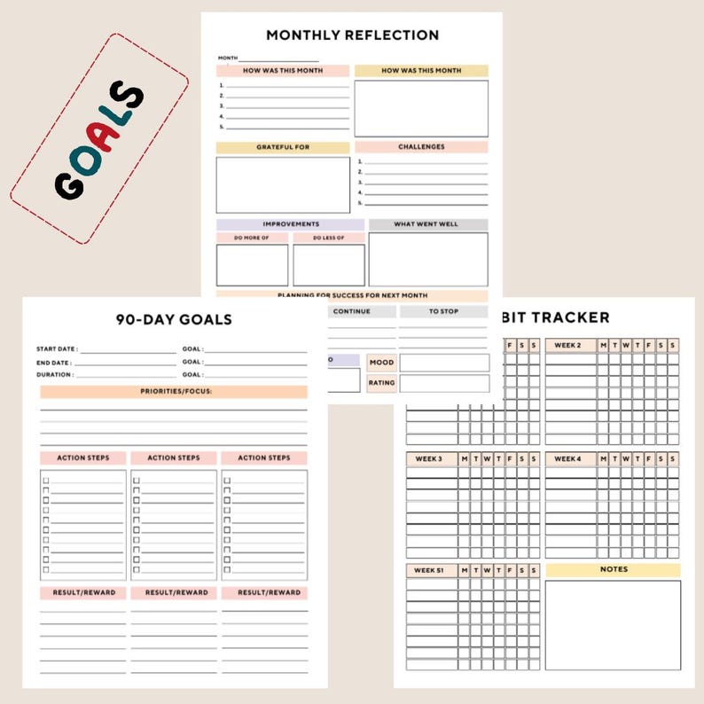 Ultimate Goal Planner Bundle | Printable Goal Setting and Progress ...