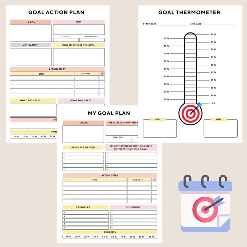 Ultimate Goal Planner Bundle | Printable Goal Setting and Progress ...