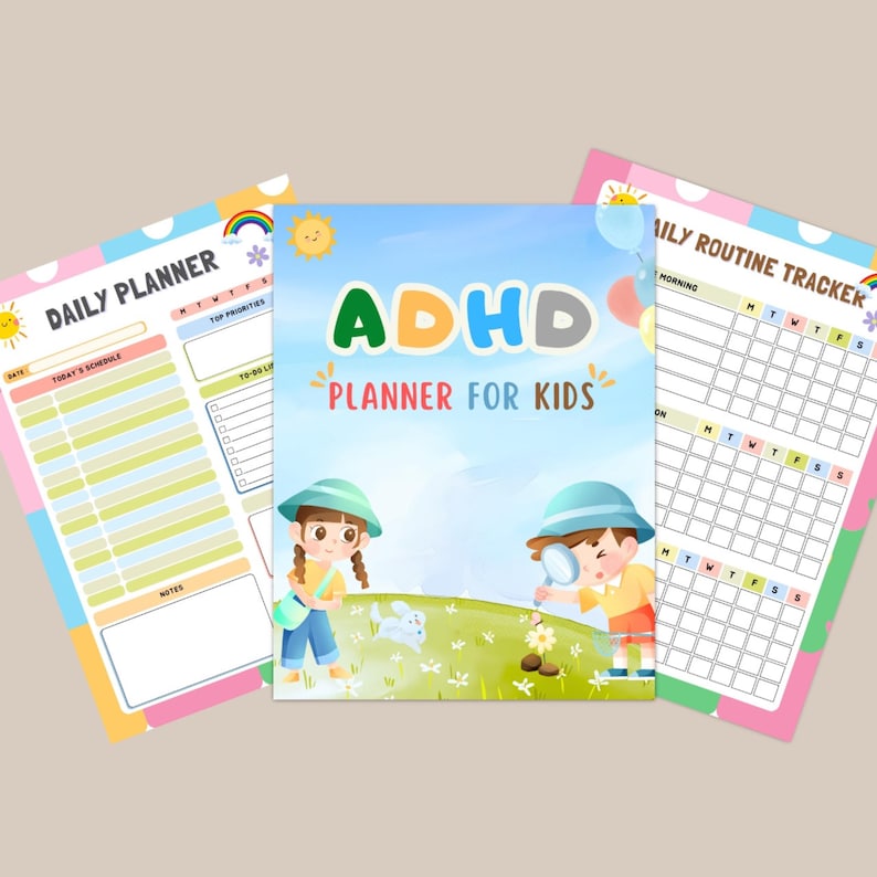 ADHD Planner for Kids – Printable Productivity Journal & Checklist ...