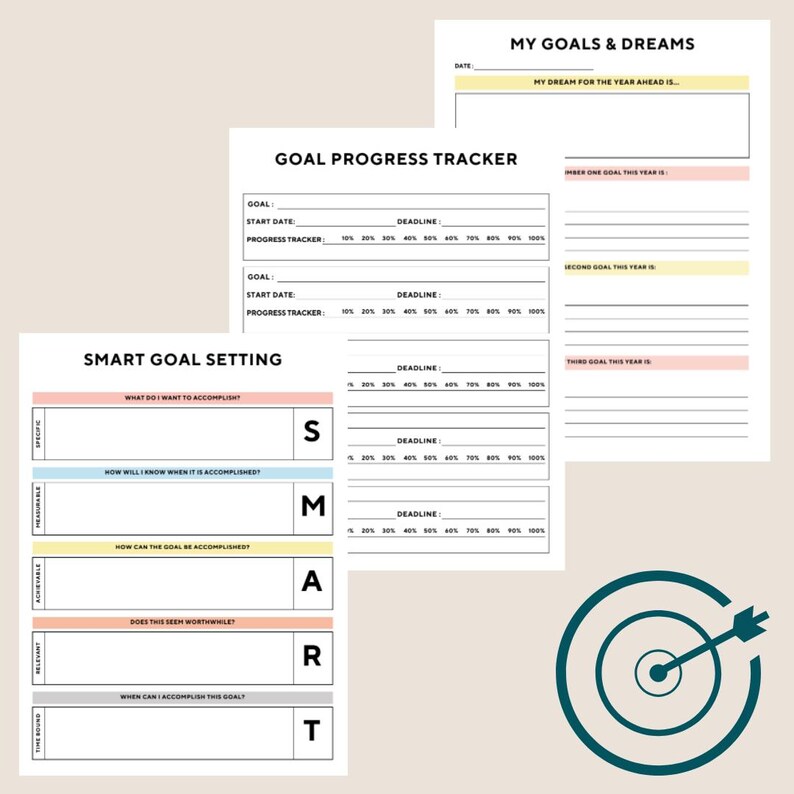 Ultimate Goal Planner Bundle | Printable Goal Setting and Progress ...