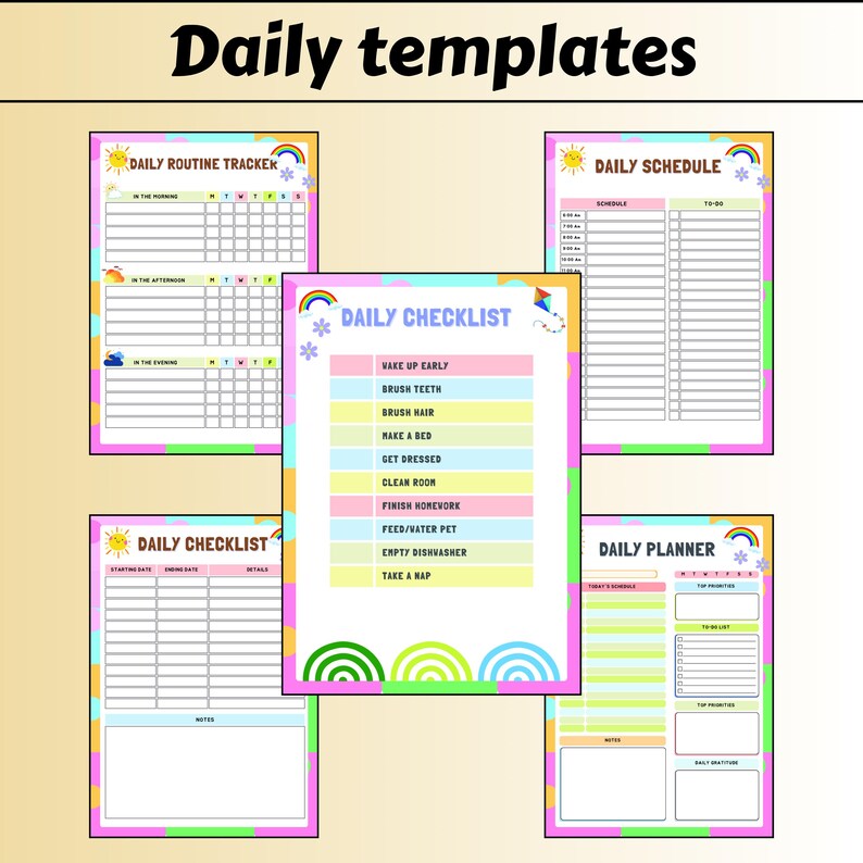 ADHD Planner for Kids Printable, Daily Routine Checklist, ADHD Kids ...