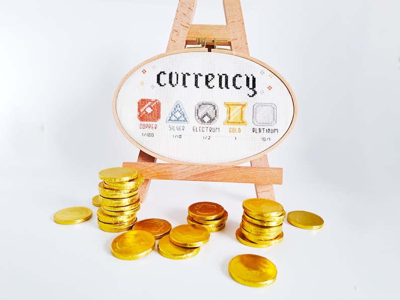 Dnd Currency Counted Cross Stitch Pattern PDF| DIY Craft | Gifts for ...