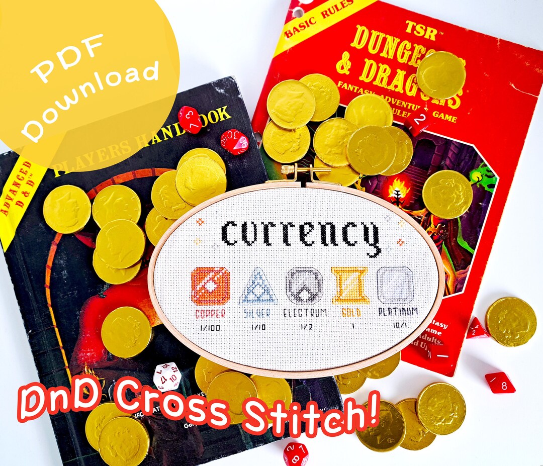 Dnd Currency Counted Cross Stitch Pattern PDF| DIY Craft | Gifts for ...