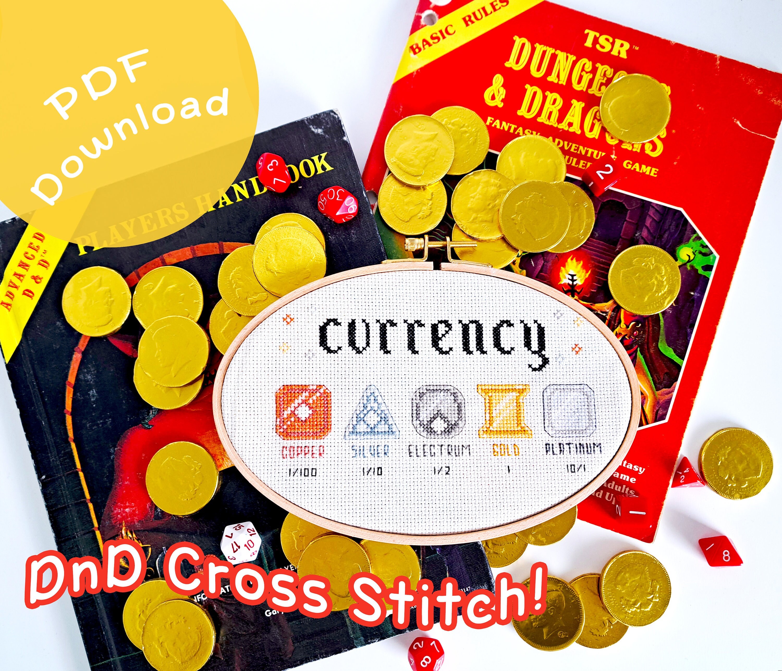 Dnd Currency Counted Cross Stitch Pattern PDF| DIY Craft | Gifts for ...