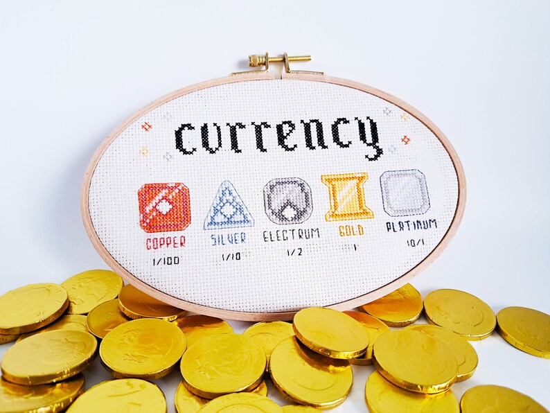 Dnd Currency Counted Cross Stitch Pattern PDF| DIY Craft | Gifts for ...