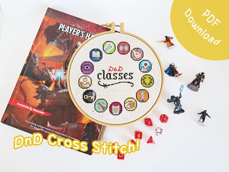 Dnd Classes Counted Cross Stitch Pattern PDF | DIY Craft | Gifts for ...