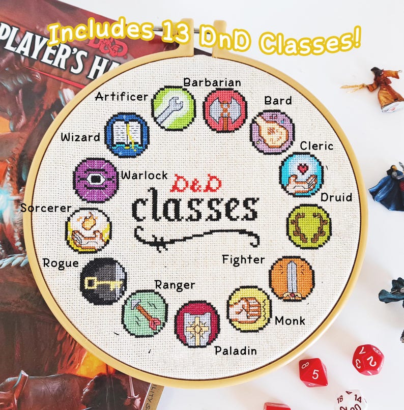 Dnd Classes Counted Cross Stitch Pattern PDF | DIY Craft | Gifts for ...