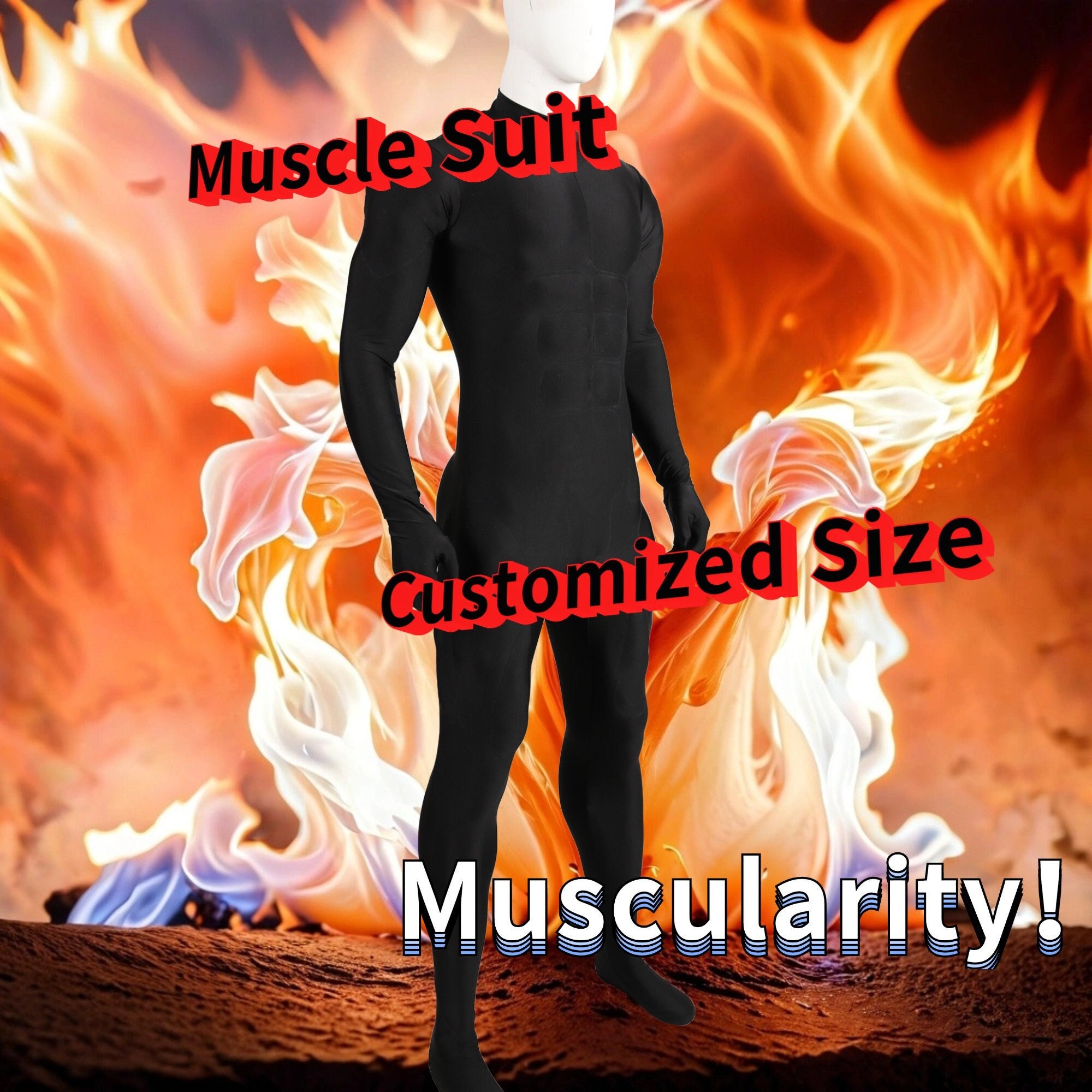 Black Muscle Suit Handmade Costume Commission Servie - Etsy