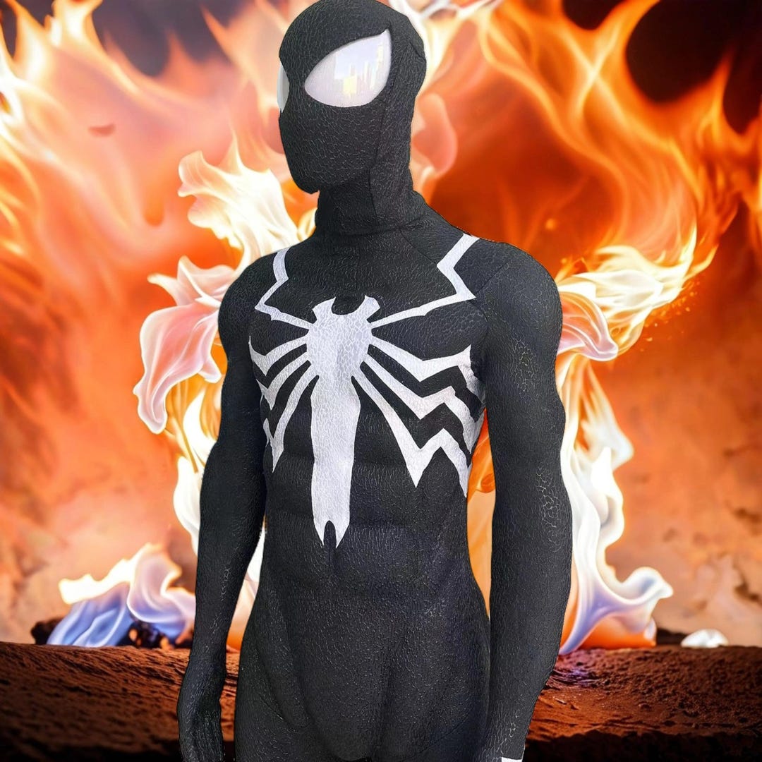 Hand-printed Venom Spider-man Silk Screen Muscle Body Suit: Cosplay ...