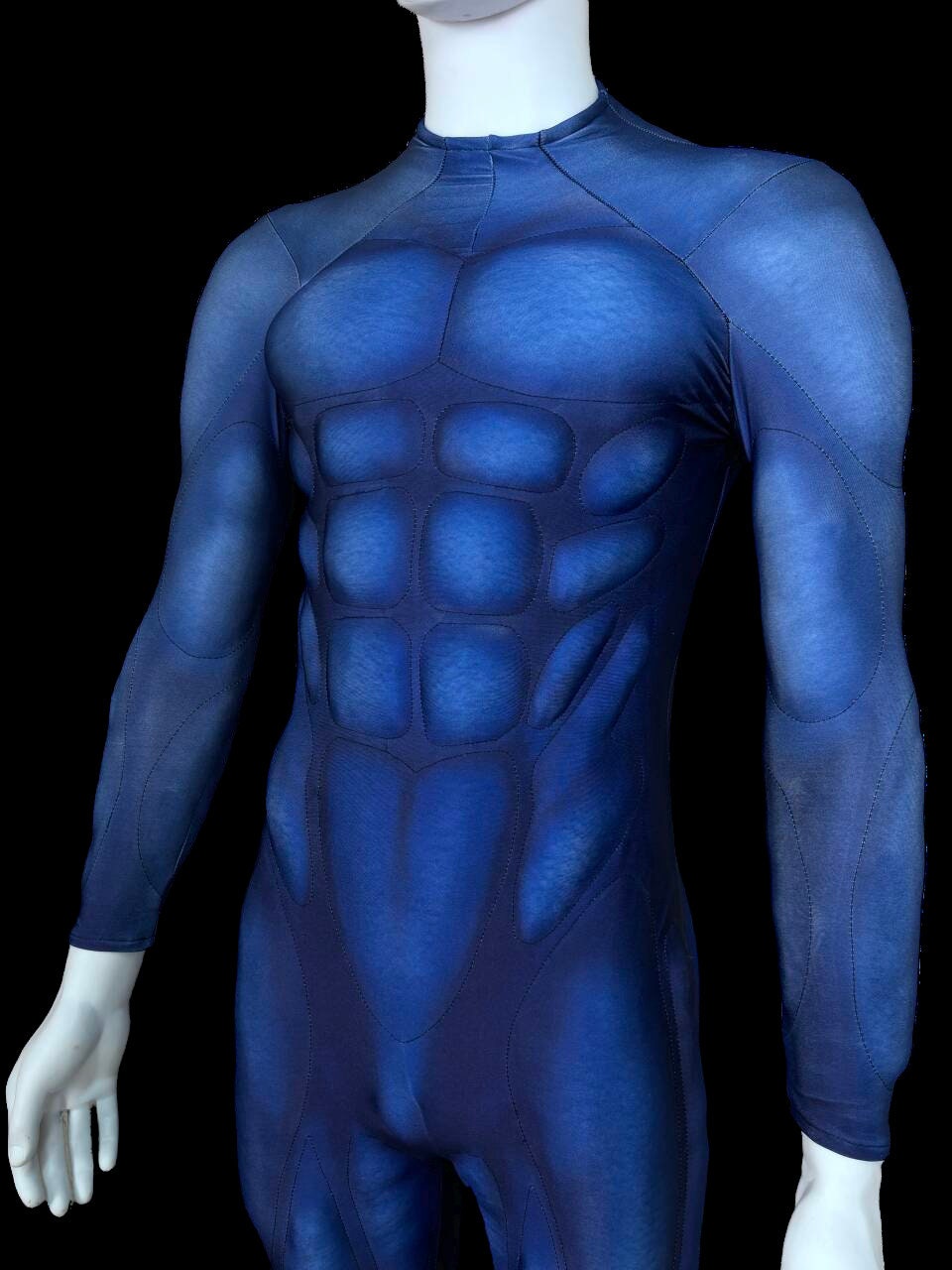 Blue Color Muscles Suit, Personalize Muscle Bodysuit Costume Cosplay ...