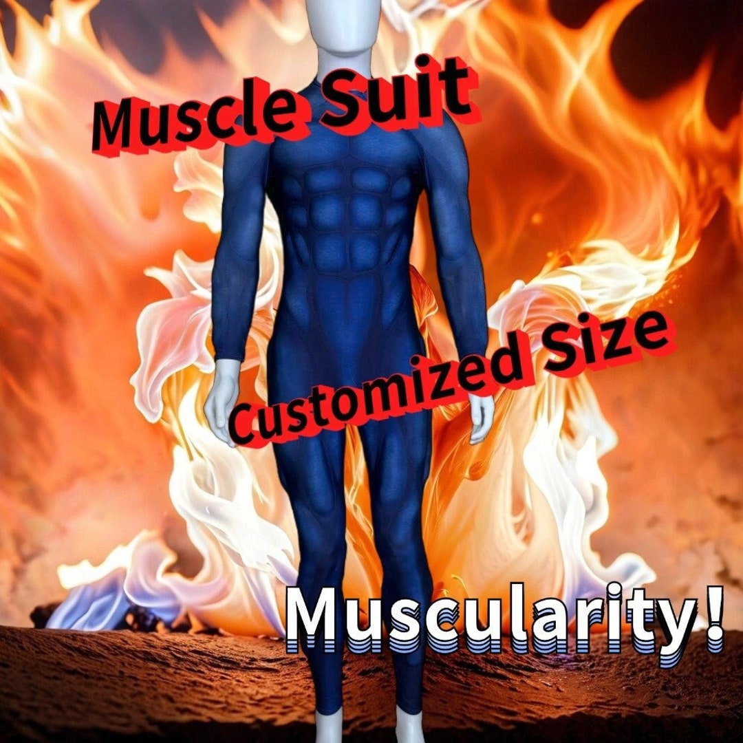 Blue Color Muscles Suit, Personalize Muscle Bodysuit Costume Cosplay ...