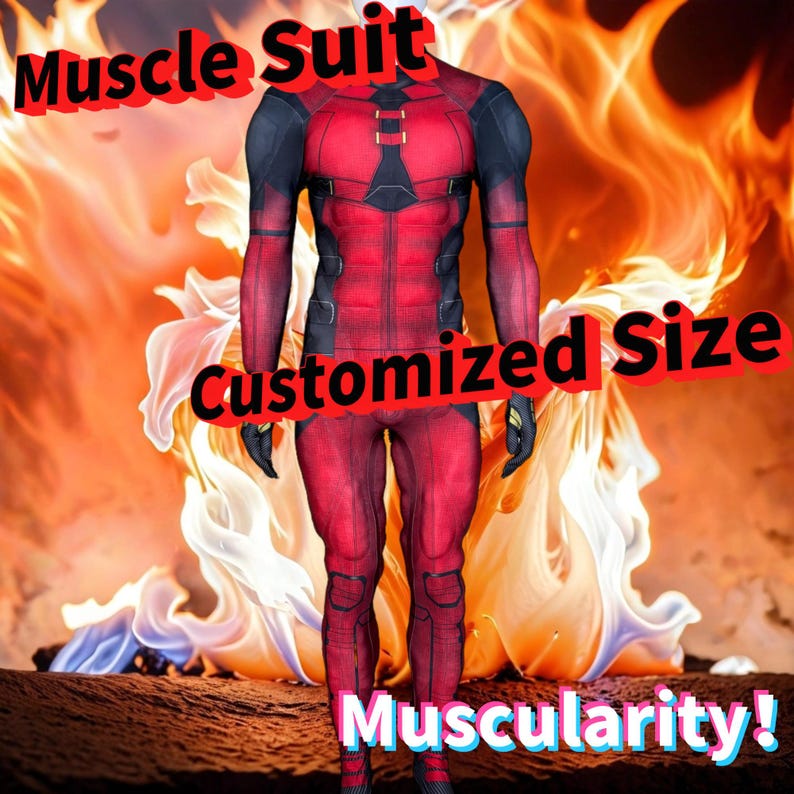 Handmade Deadpool Muscle Suit: Custom Cosplay Costume - Etsy