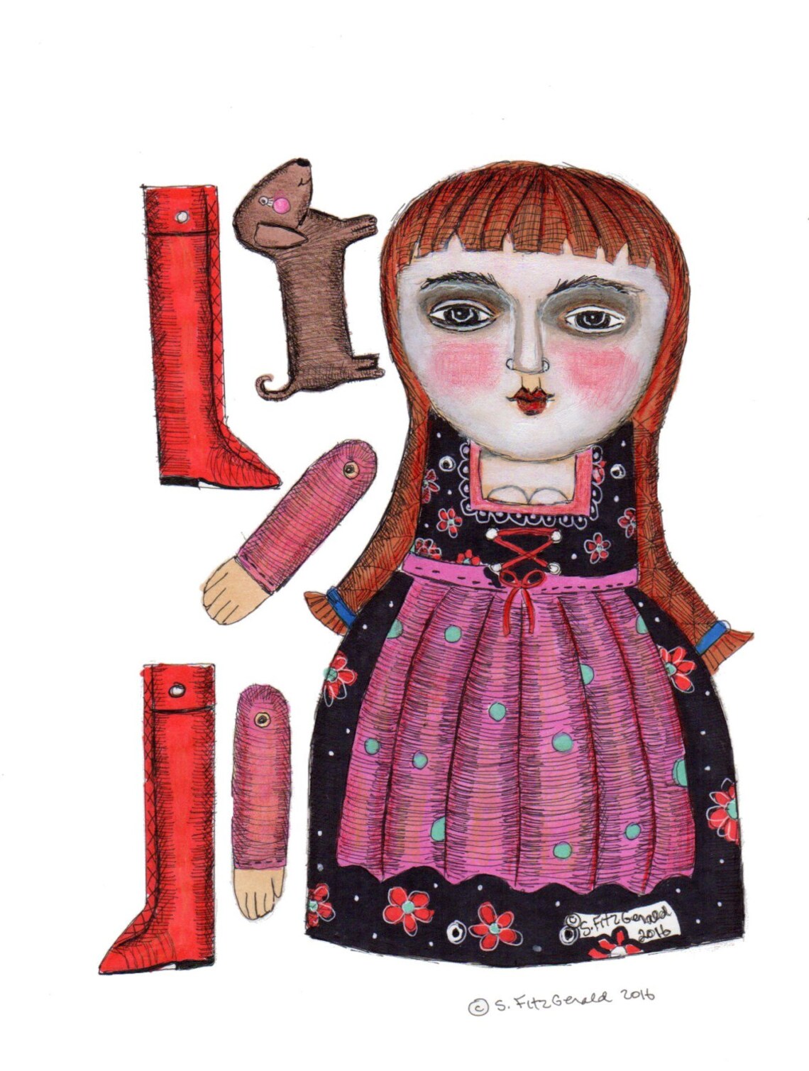 Digital Download Diy Papercraft Puppet Adult Art Doll Girl - Etsy Norway