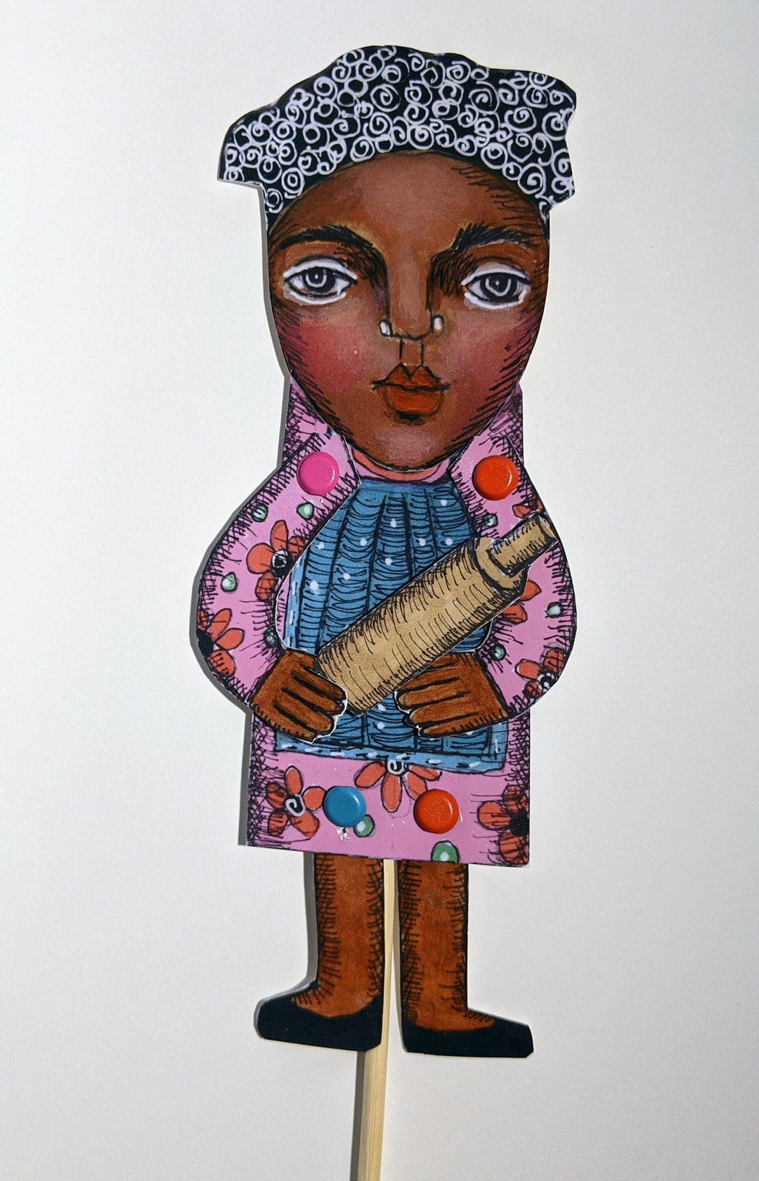 PAPER DOLL Digital Download Paper Craft Doll Puppet Cook - Etsy