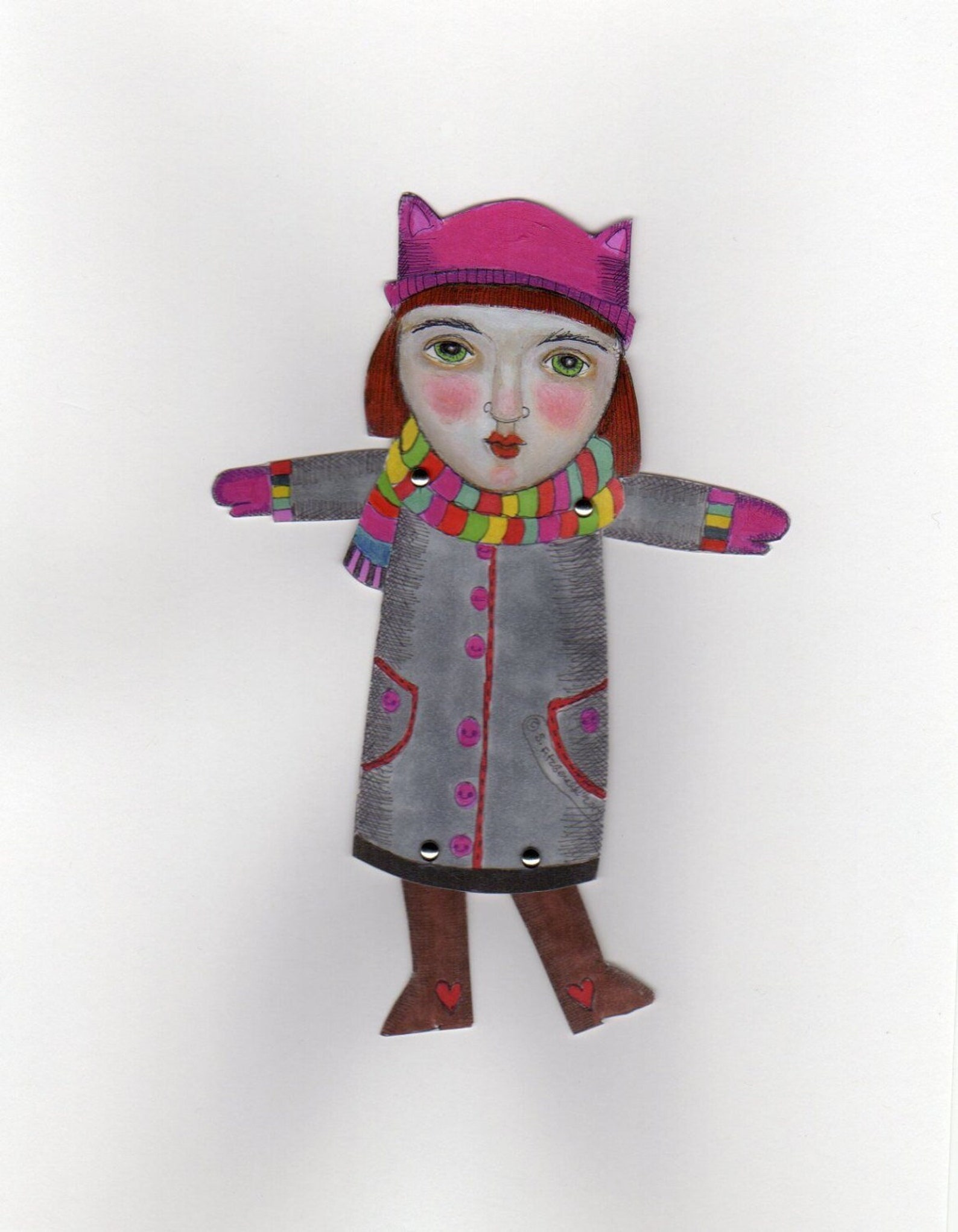 Arabella DIY Paper Doll - Printable Folk Art Puppet - Etsy Canada