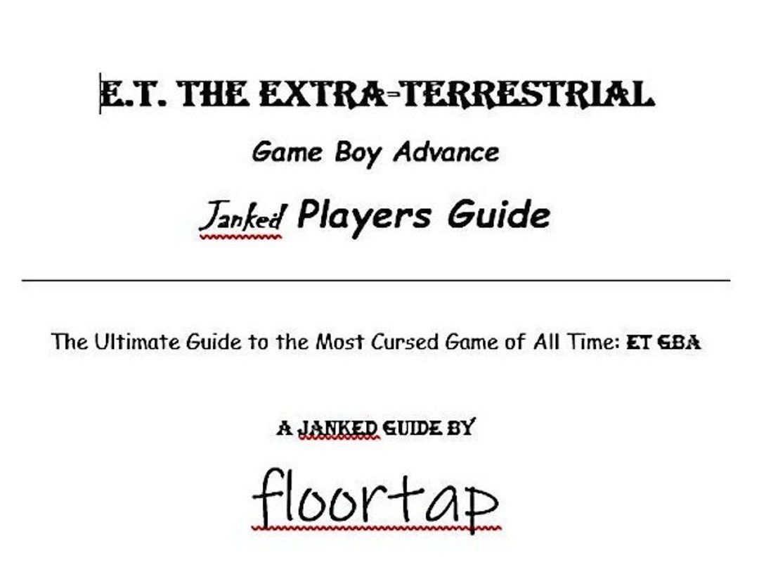 E.T. the Extra-terrestrial Game Boy Advance Janked Players Guide - Etsy