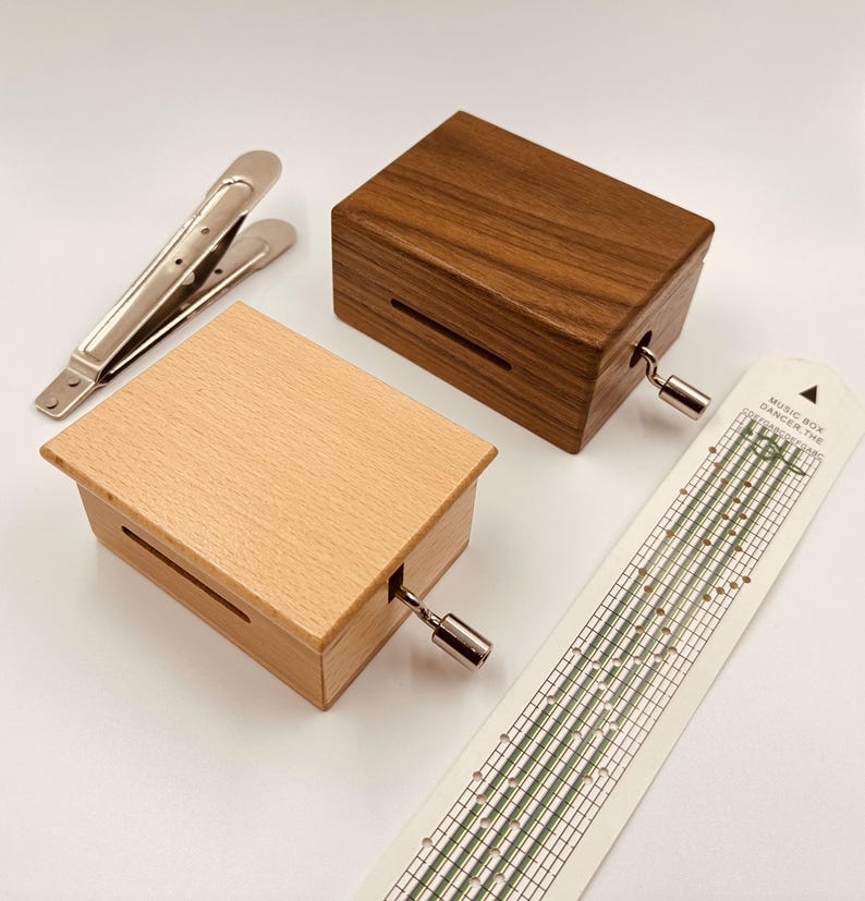 Personalized Peach Wood Music Box: Hand-crank, DIY Melodies - Etsy