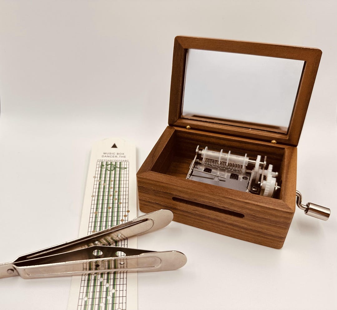 Personalized Peach Wood Music Box: Hand-crank, DIY Melodies - Etsy