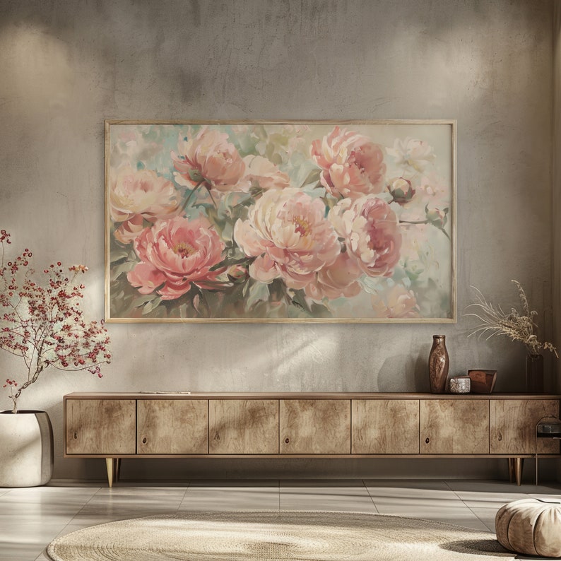 Peonies TV Art, Spring TV Art, Summer Flowers TV Art, Flowers Art for ...