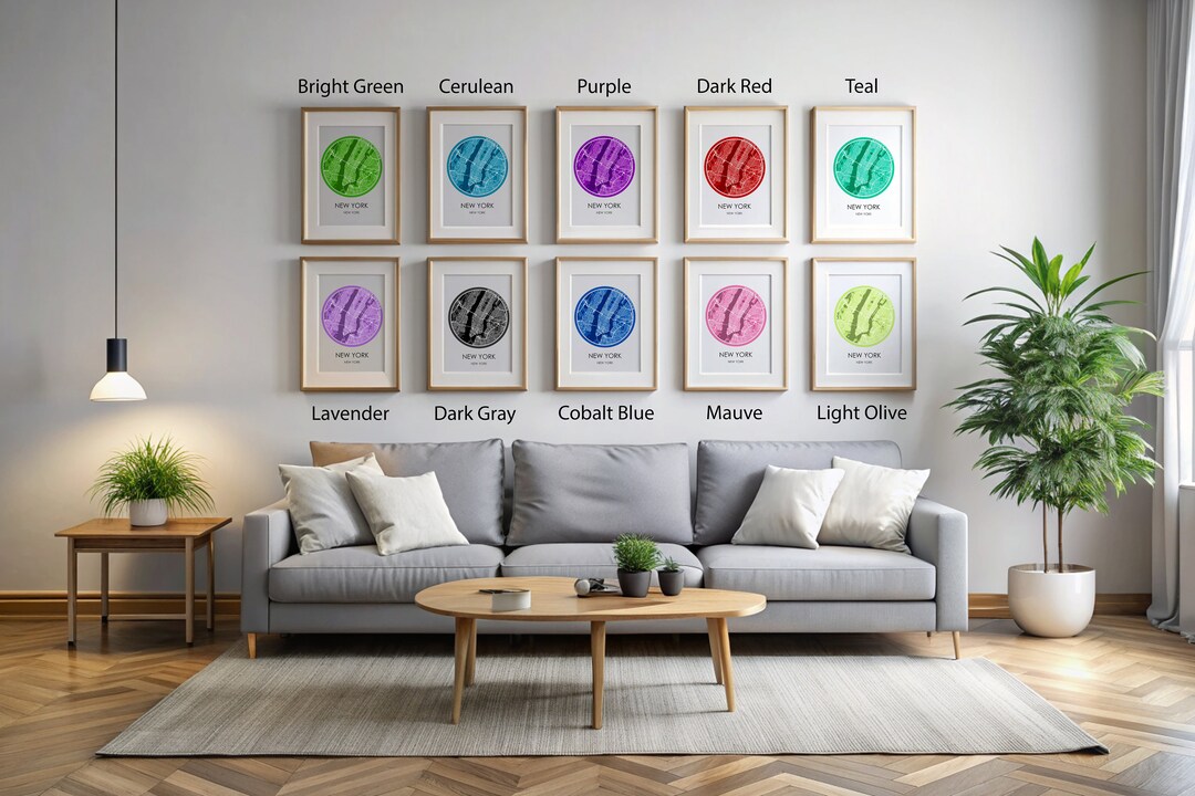 New York City Street Map Poster in Circle - Etsy