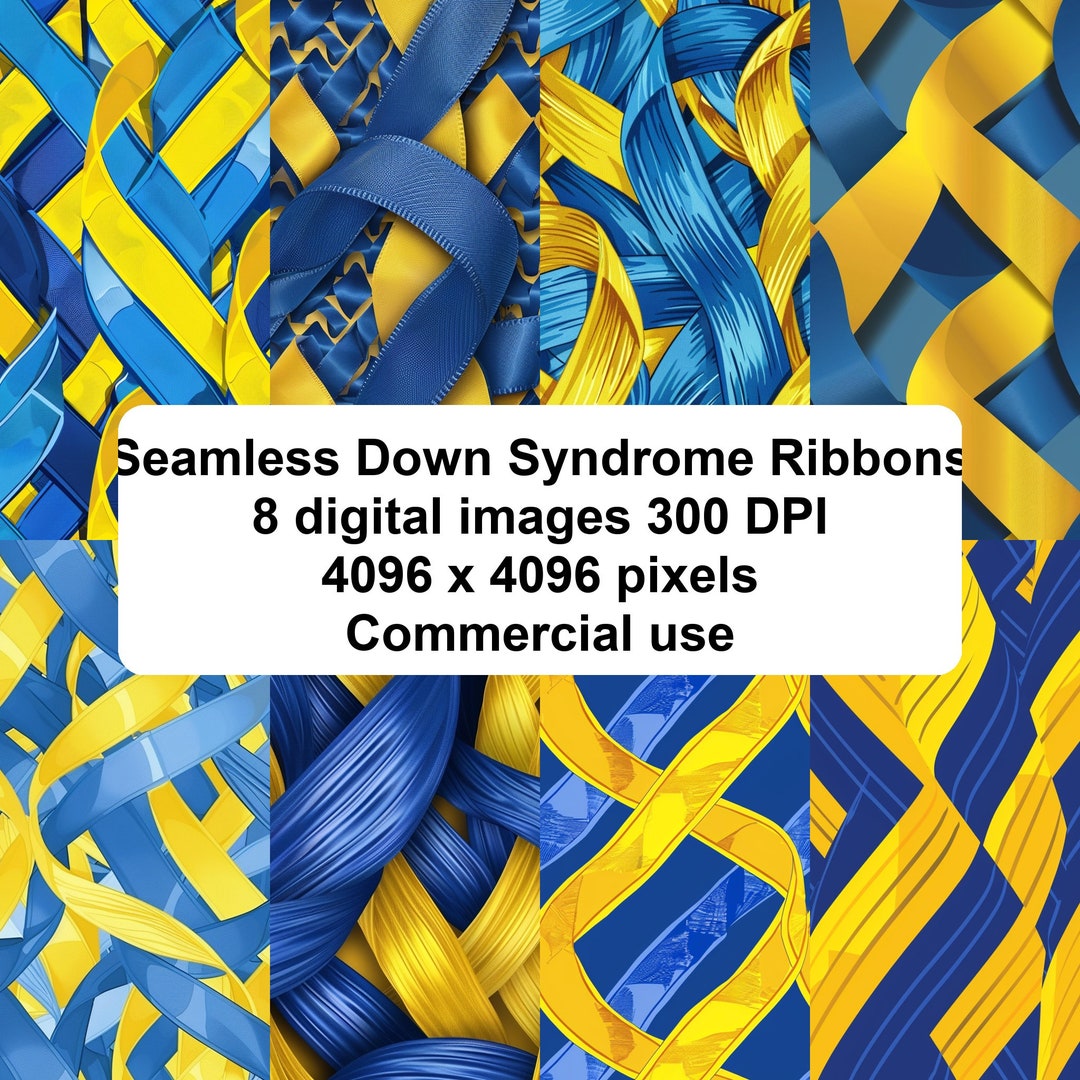 Blue and Yellow Down Syndrome Awareness Digital Patterns - Etsy