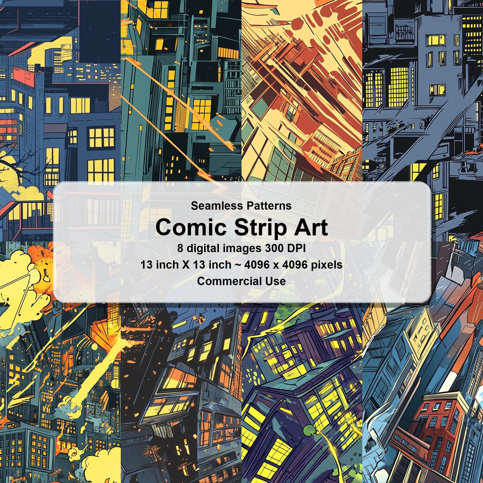 Comic Strip Backgrounds | Cityscapes, Hideouts, Action Lines - Etsy