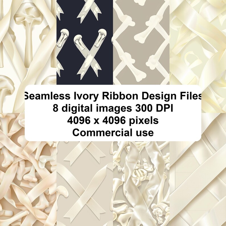 Ivory Ribbon Bone Cancer Awareness Seamless Digital Design - Etsy
