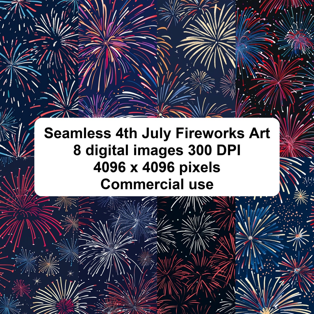 4th of July Fireworks Patterns Colorful Fireworks Designs - Etsy