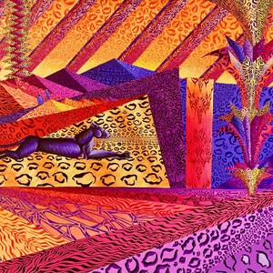 Cheetah Racing Through Colorful Landscape Art Print - Etsy