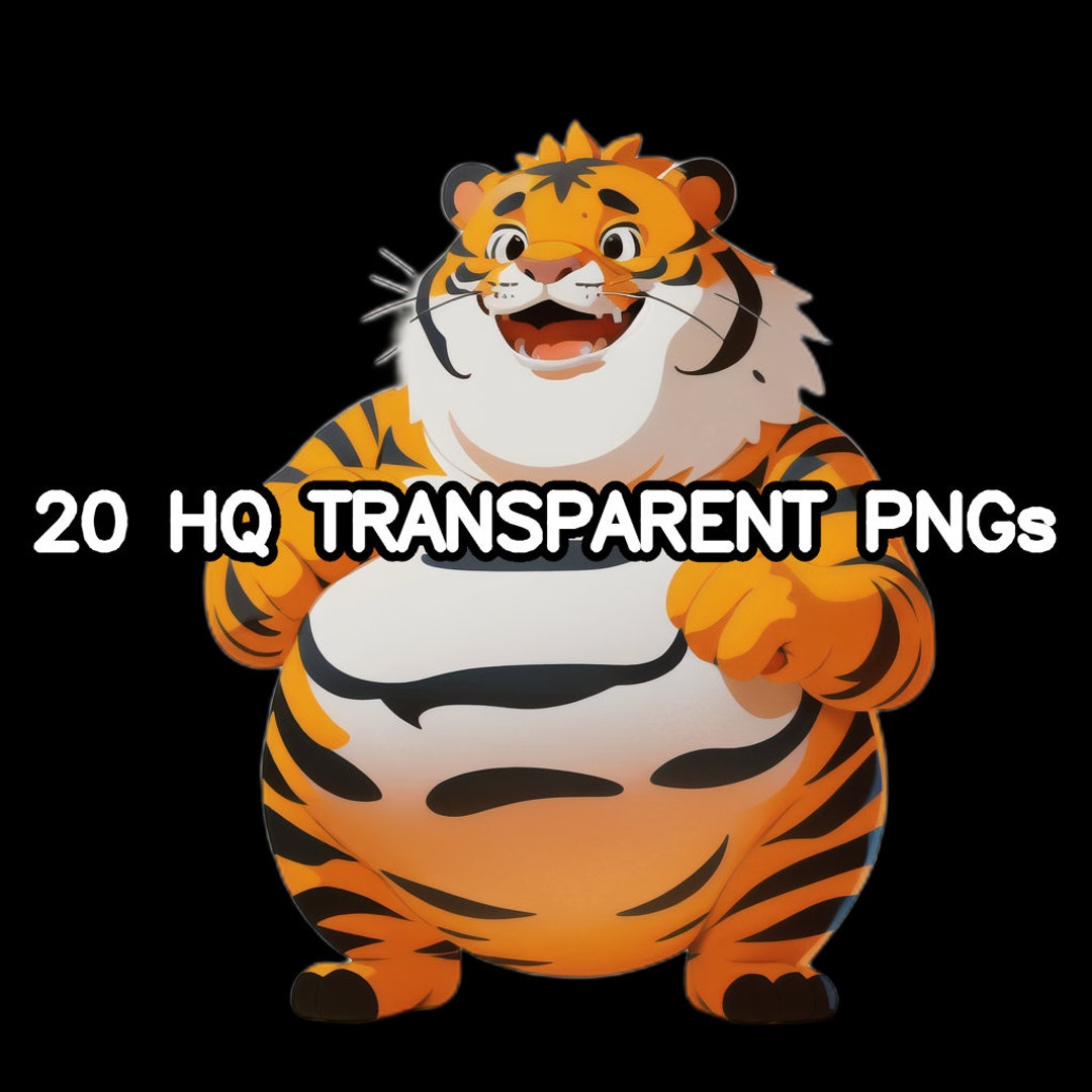 20 Cute Chubby Tiger Vector Art, TRANSPARENT, Clipart, Printable ...